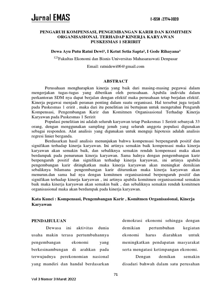 Jurnal EMAS: E-ISSN: 2774-3020 | PDF | Pengembangan Diri