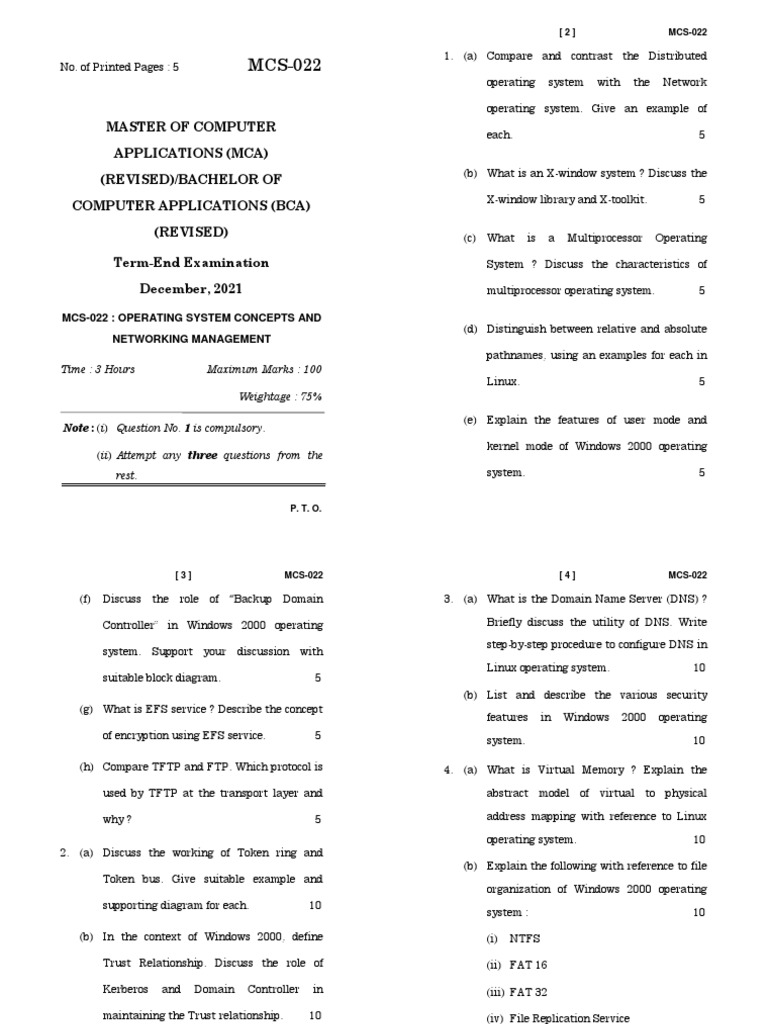 MCS 022 D21 | PDF | Operating System | Windows 2000