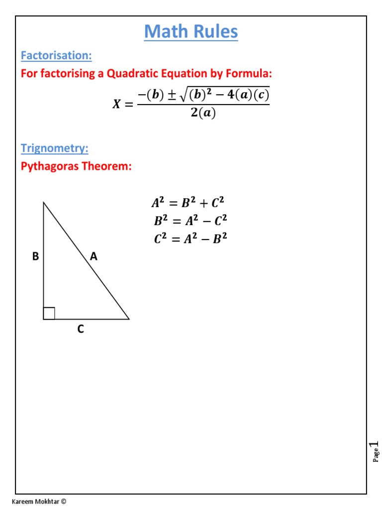 (Zimsec) Mathematics Notes Rules | PDF | Trigonometry | Trigonometric ...