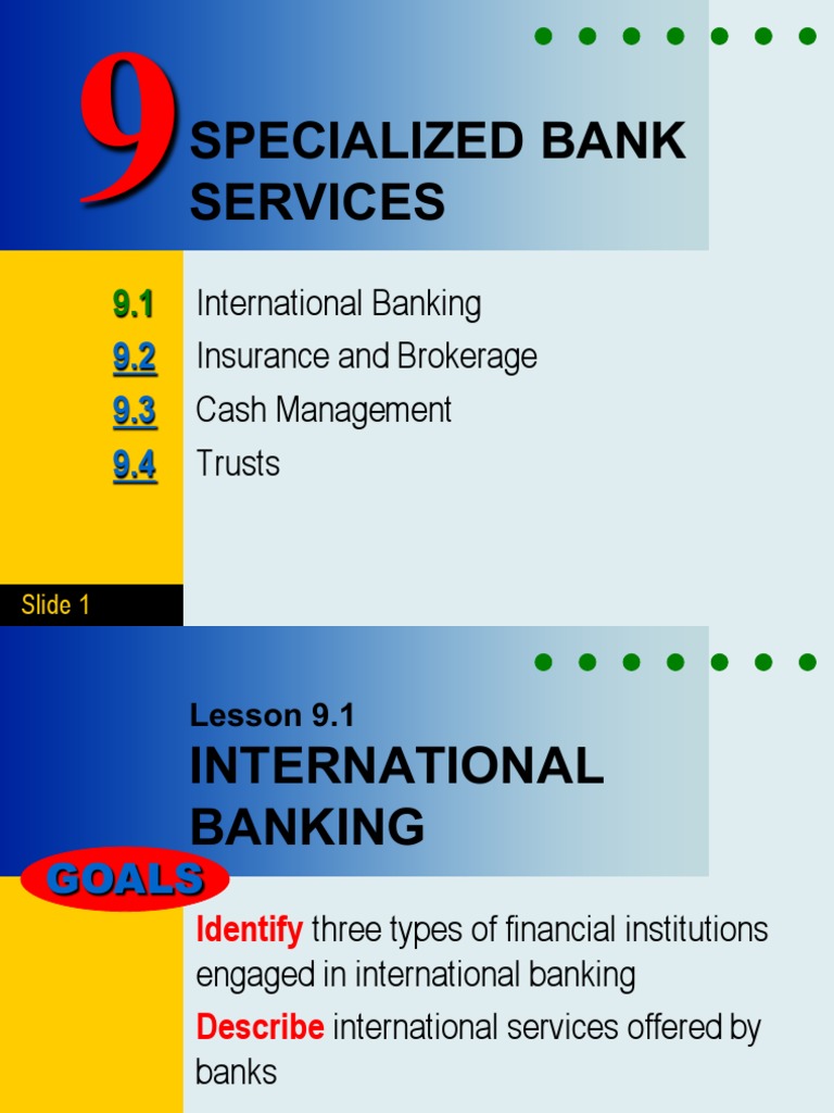 Overview of Specialized Banking Services | PDF | Trust Law | Banks