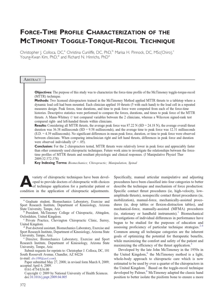 Toggle Recoil | PDF | Chiropractic | Clinical Medicine
