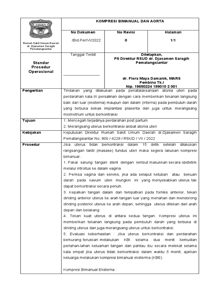 Spo Kompresi Bimanual Dan Aorta | PDF