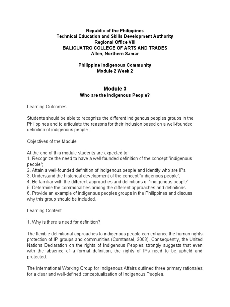 Module 2 Indigenous Community | PDF | Indigenous Peoples | Identity ...
