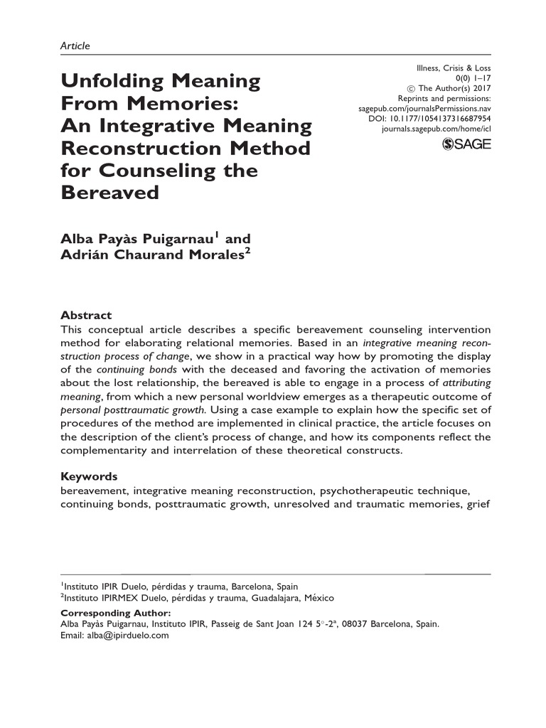 Unfolding Meaning From Memories: An Integrative Meaning Reconstruction ...
