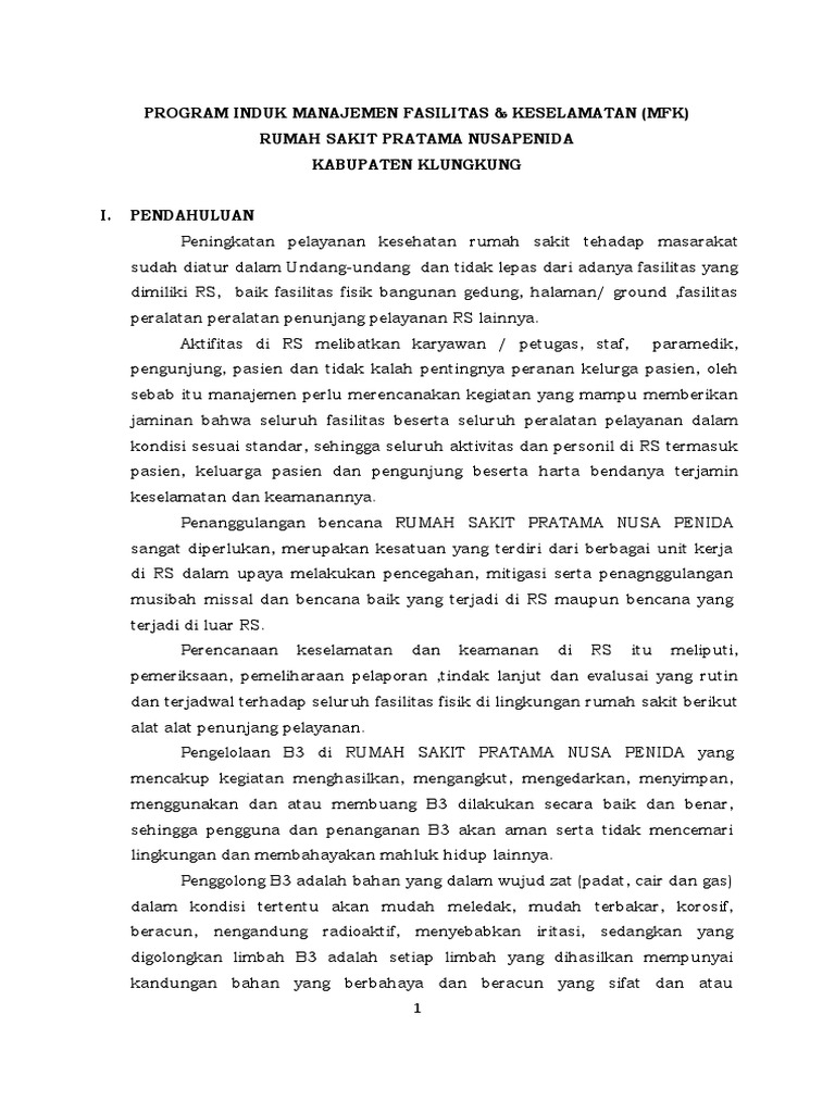 Program-Induk-Mfk Rs pRATAMA | PDF