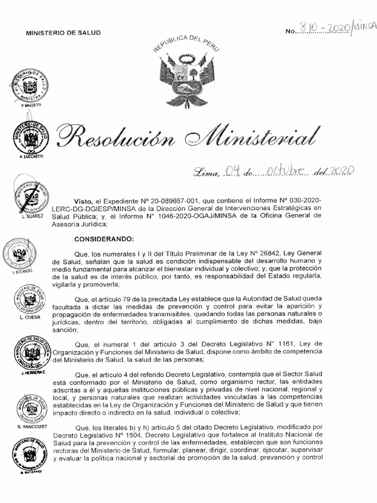 Rm-810-2020-Minsa | PDF