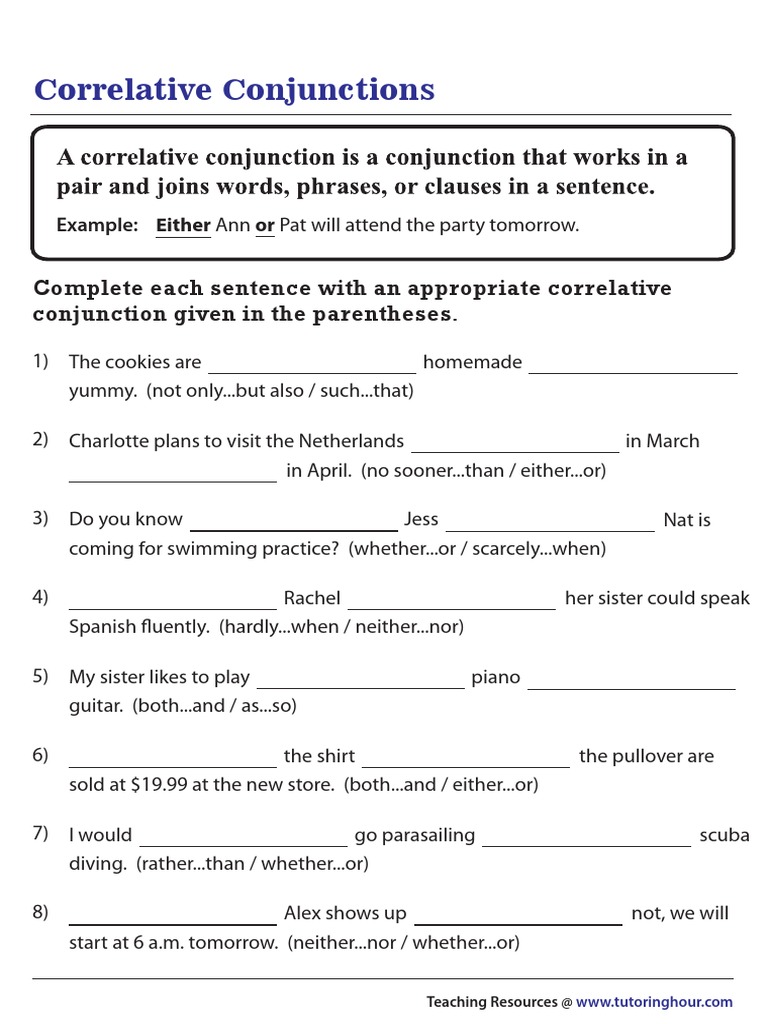 Correlative Conjunctions 1 | PDF