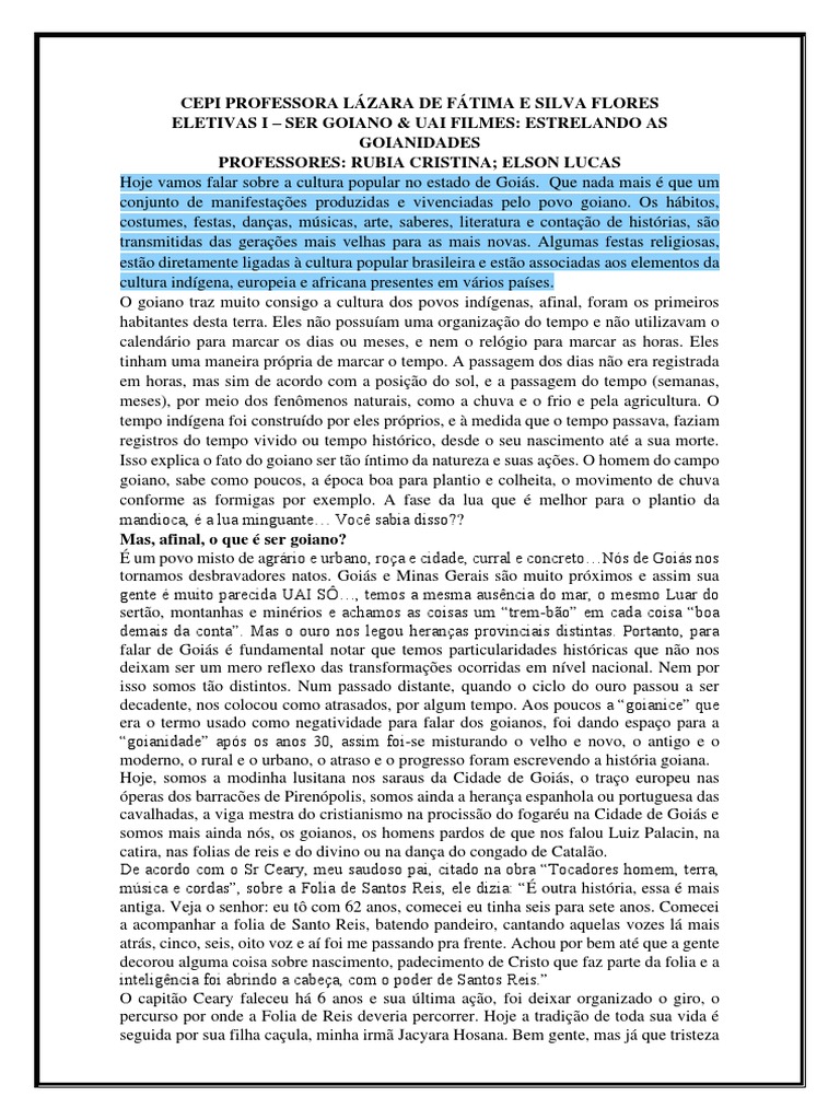 1º Atividade - Eletivas I | PDF | Tempo