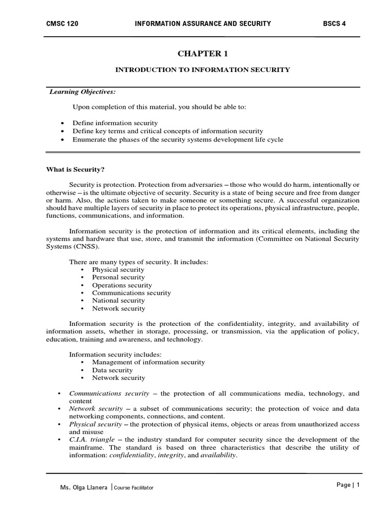 Chapter 1 | PDF | Information Security | Security