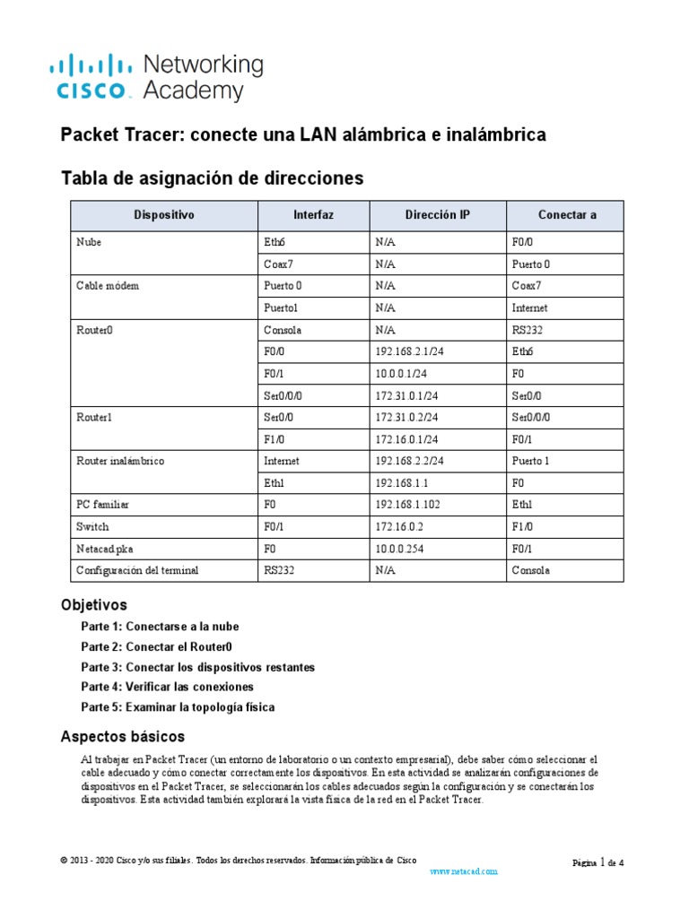 4.6.5-Packet-Tracer - Connect-A-Wired-And-Wireless-Lan - es-XL | PDF | Enrutador (Computación ...