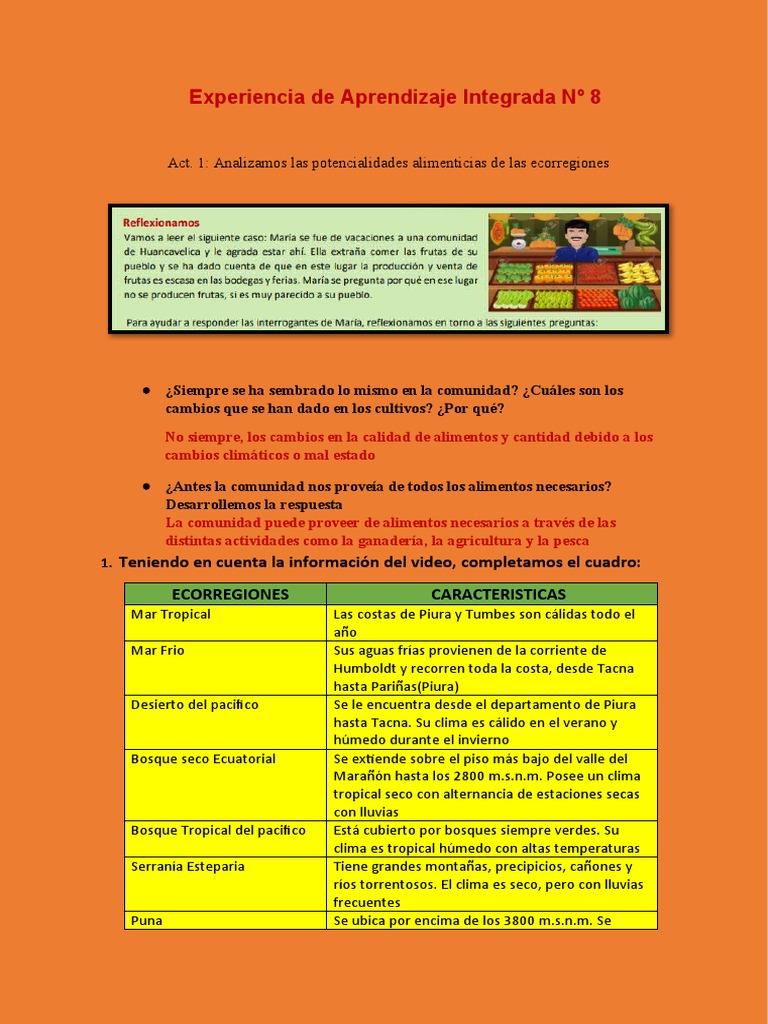 Eda 8 Act.1 - CCSS | PDF | Selva | Clima