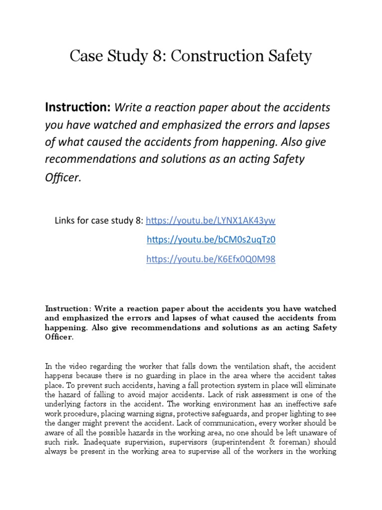 Construction Safety Case Study Insights | PDF | Risk | Hazards
