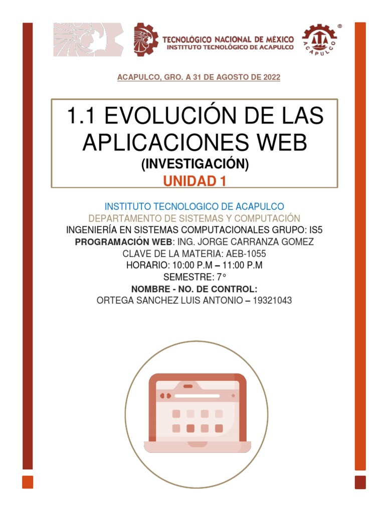 1.1 Evolucion de Las Aplicaciones WEB | PDF | Red mundial | Internet y web
