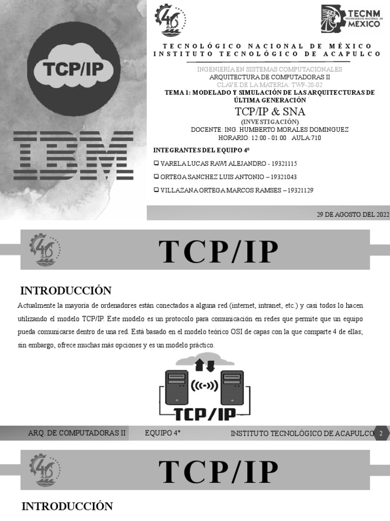 Presentación TCP-IP Y SNA (Equipo 4°) | PDF | Protocolos de internet ...