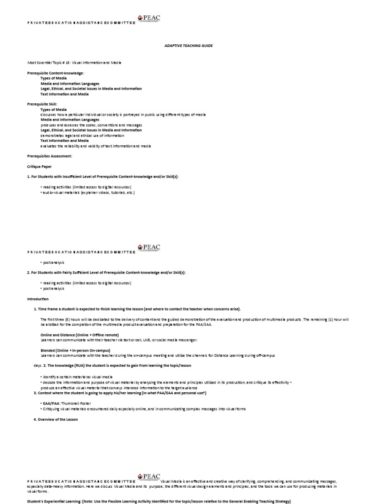 PEAC Visual Media Guide | PDF