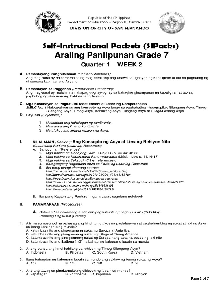 Q1 - AP7 - Week 2 | PDF