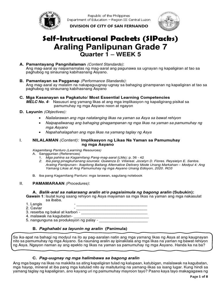 Q1 - AP7 - Week 5 | PDF