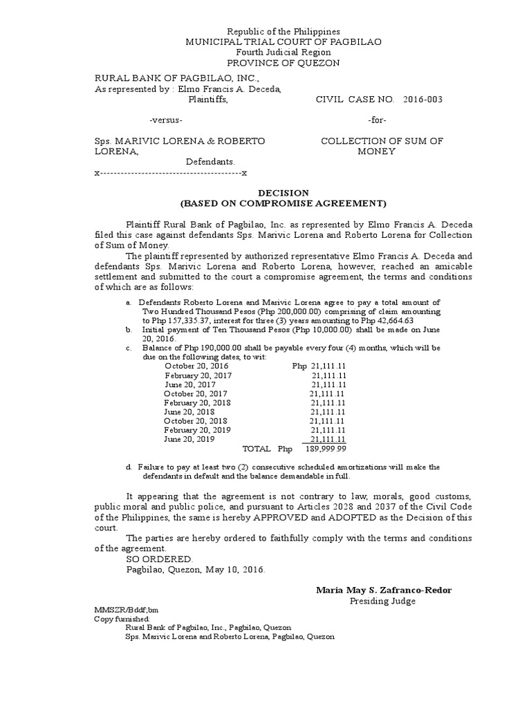 Decision Small Claim Case | PDF | Settlement (Litigation) | Common Law