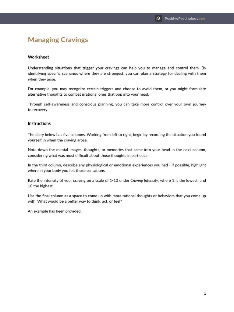 Managing Cravings | Download Free PDF | Thought | Mind