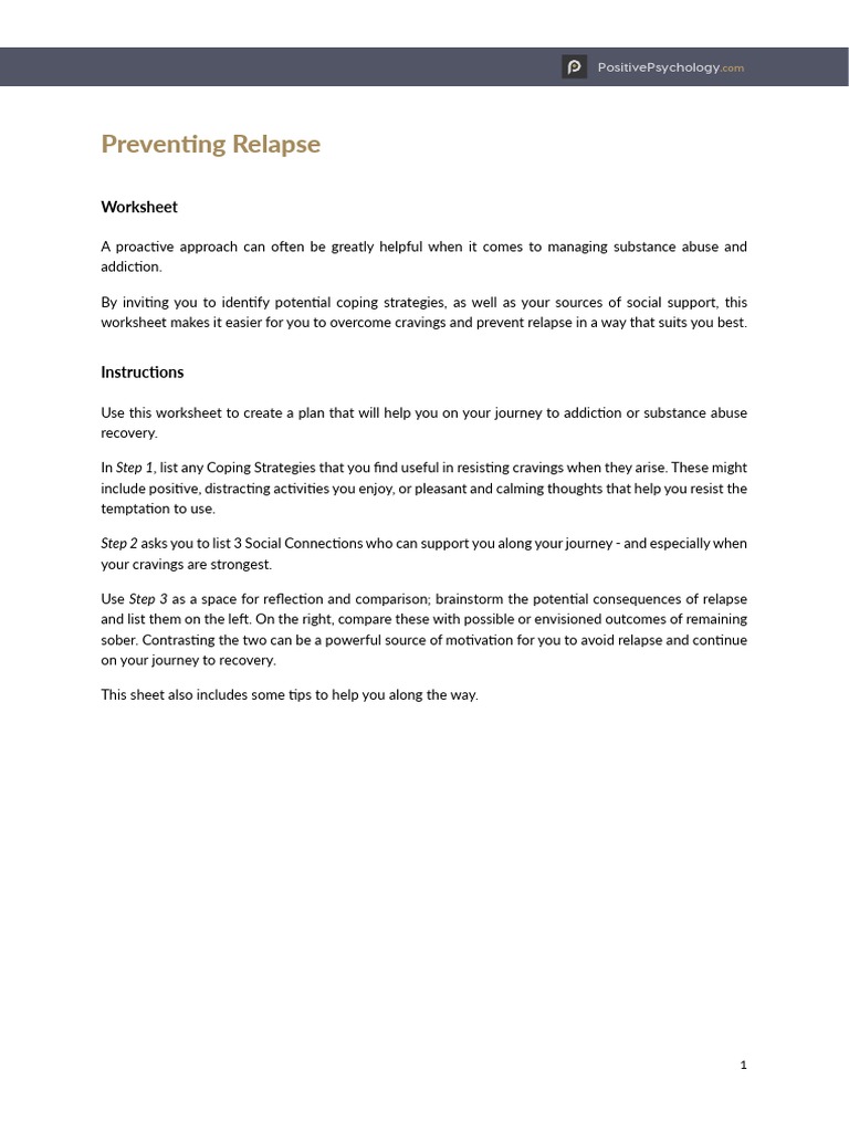Preventing Relapse | PDF | Relapse | Drug Rehabilitation