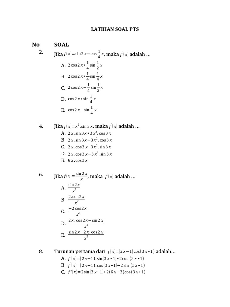 Latihan Soal PTS | PDF