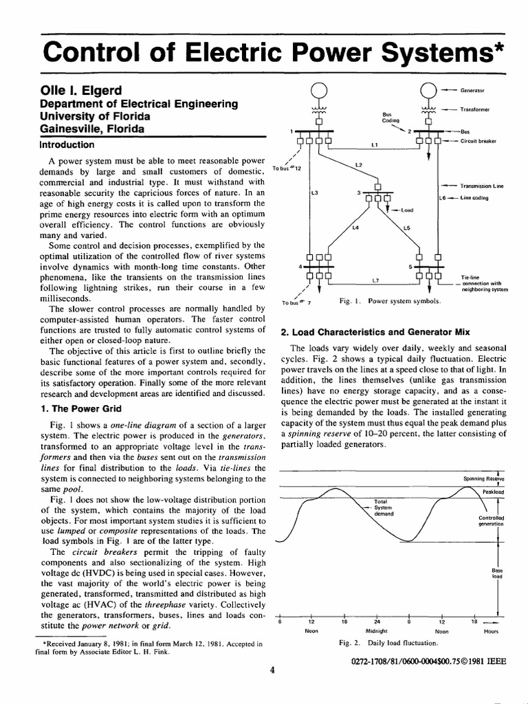 Control of Electric Power Systems | PDF | Electric Generator | Ac Power
