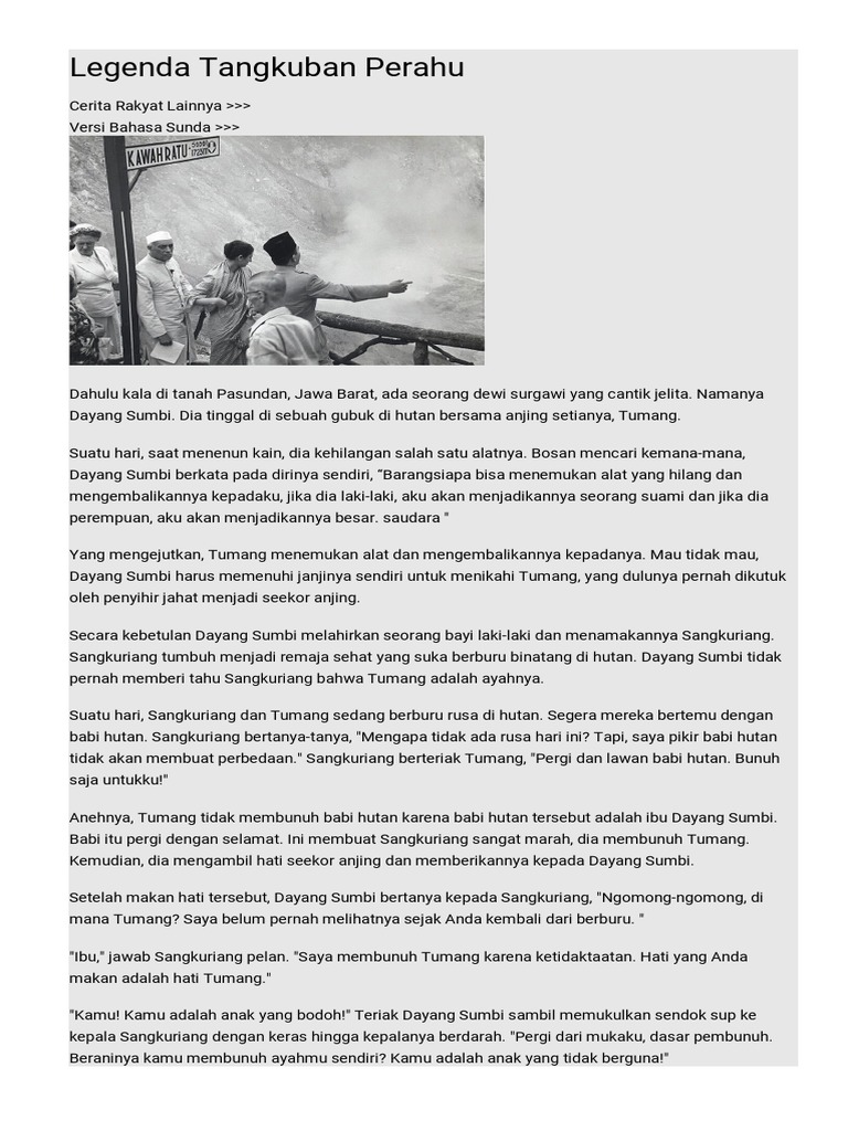 Cerita Tangkuban Perahu | PDF
