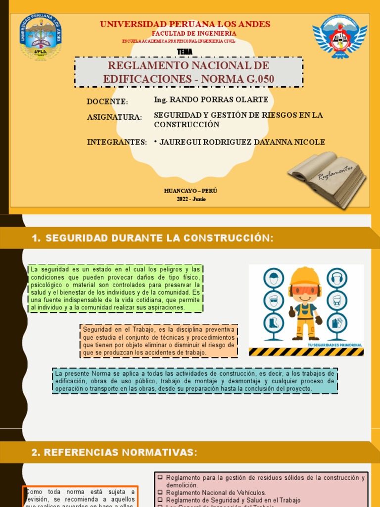 Reglamento Nacional de Edificaciones - Norma g.050 | PDF | Andamio | Diseño