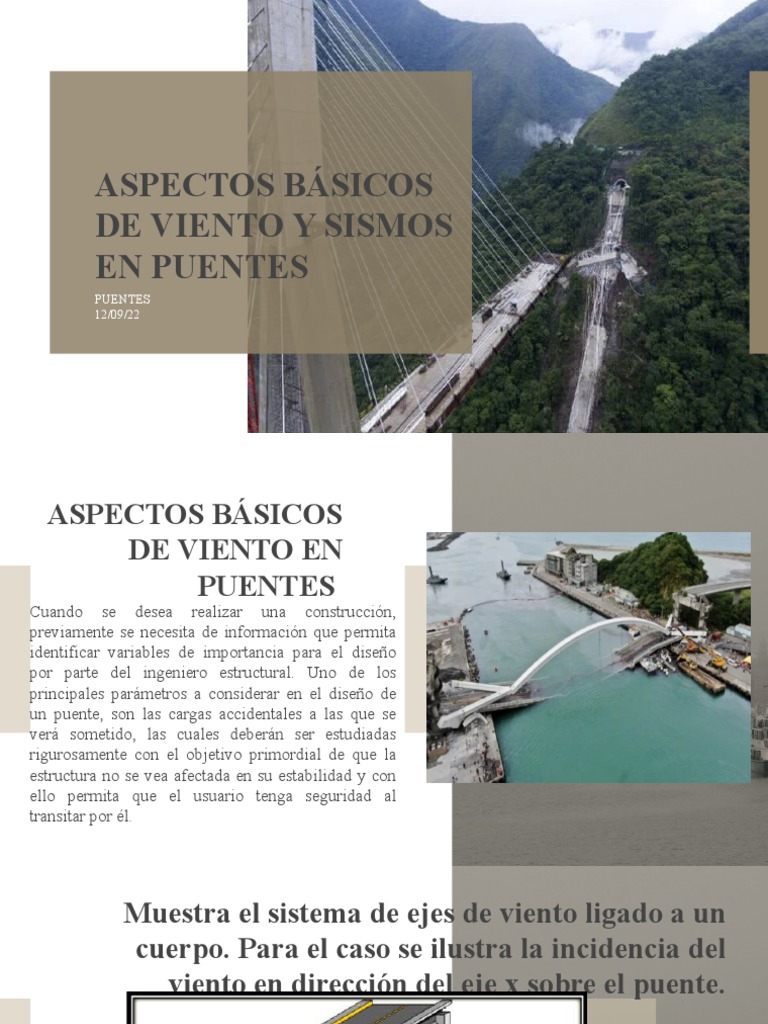 Incidencia de Vientos y Sismos en Puentes (PUENTES) | PDF | Herida ...