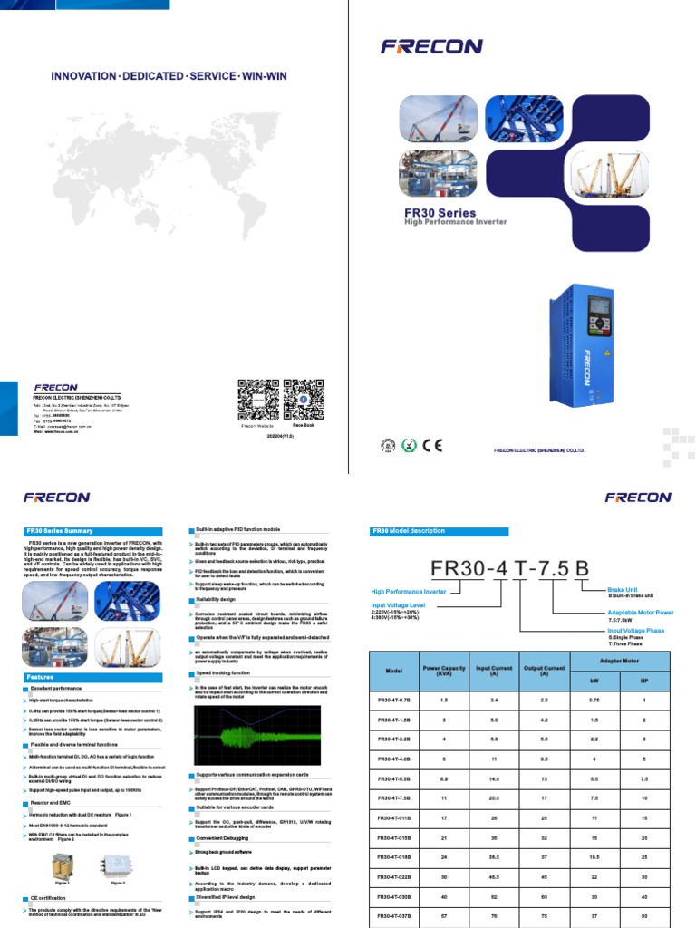 FR30 Series High Performance Inverter 202204 V1.0 | PDF | Power ...