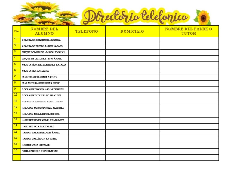 Directorio Telefonico | PDF