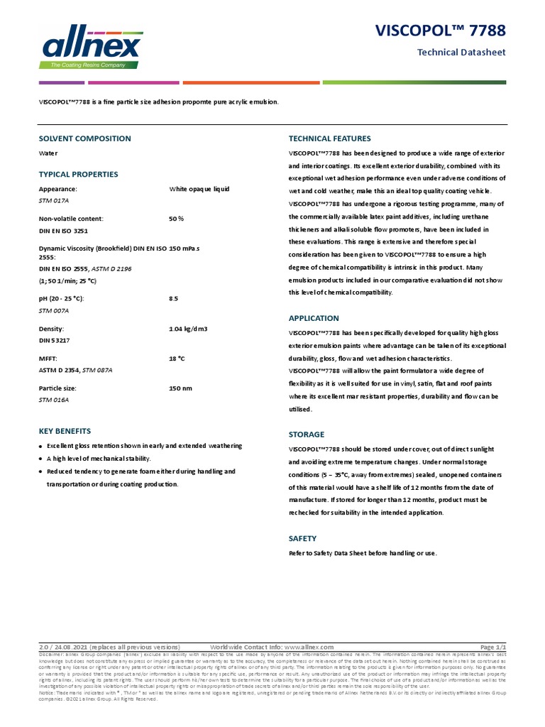 Viscopol-7788 en A4 | PDF | Paint | Chemistry