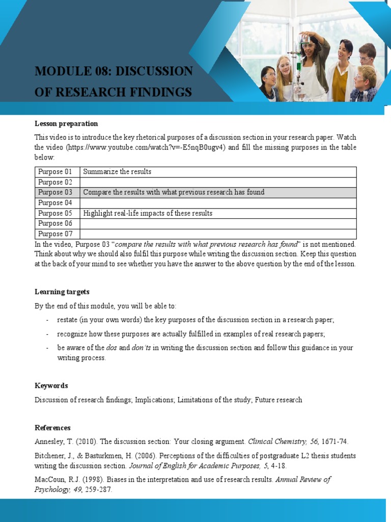 Module 8 Discussion of Research Findings | PDF | Second Language ...
