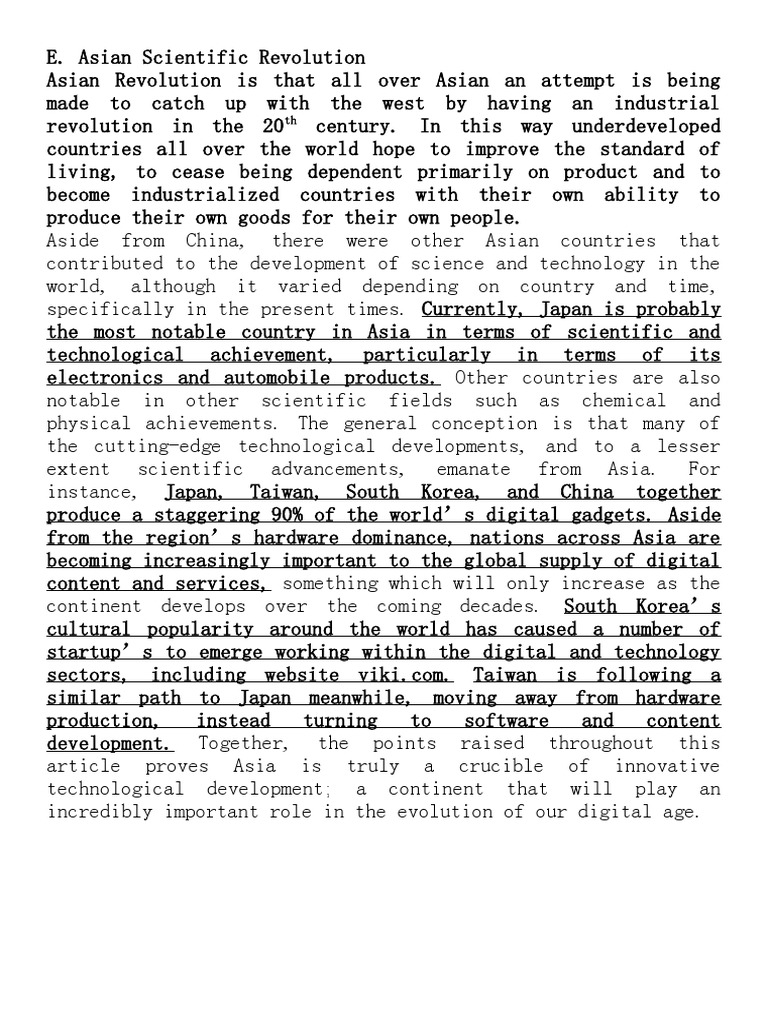 Asian Scientific Revolution Report | PDF | Asia | Science