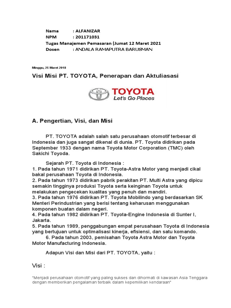 Tugas MP Visi Misi Inova | PDF