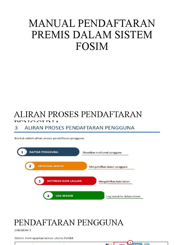 Manual Pendaftaran Premis Dalam Sistem Fosim | PDF | Bisnis