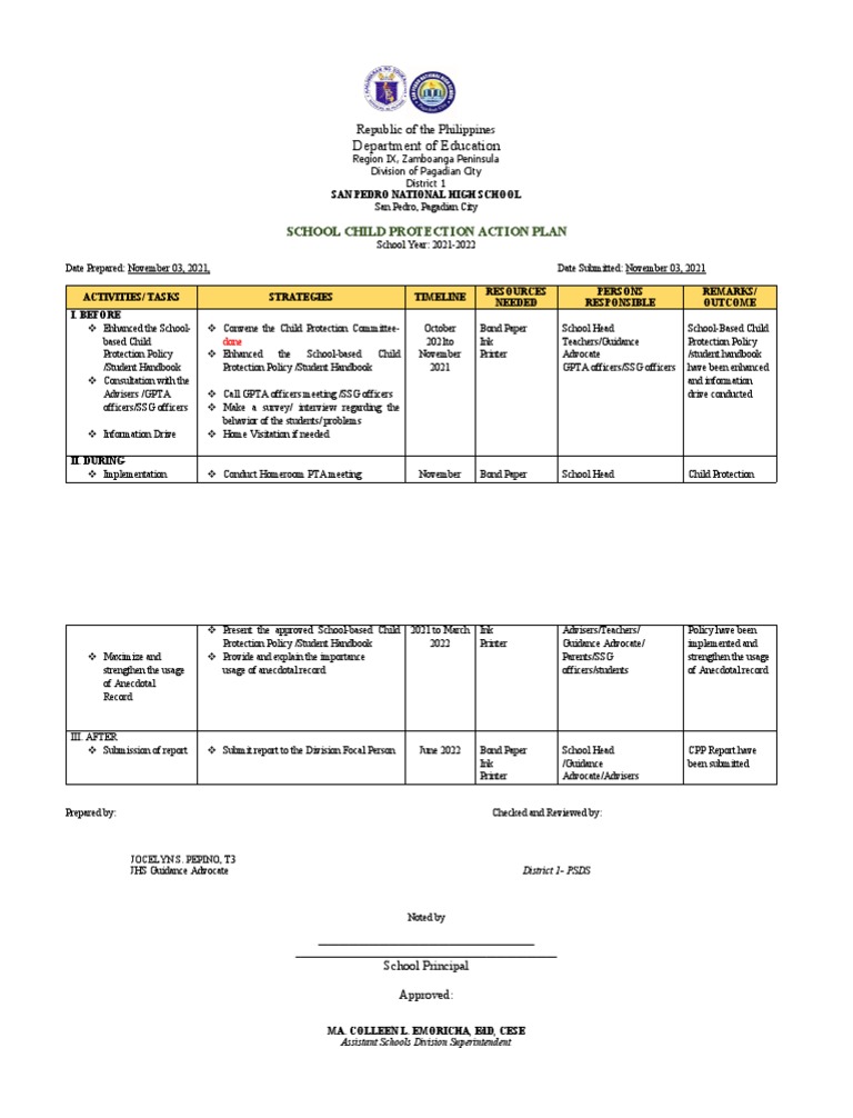 Implementing a Comprehensive School Child Protection Plan to Ensure Student Safety and Well ...