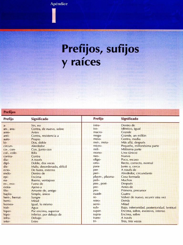 Prefijos, Sufijos y Raices | PDF