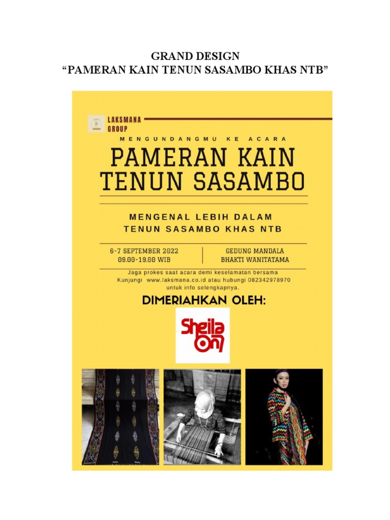 Pameran Kain Tenun SASAMBO NTB 2022 | PDF