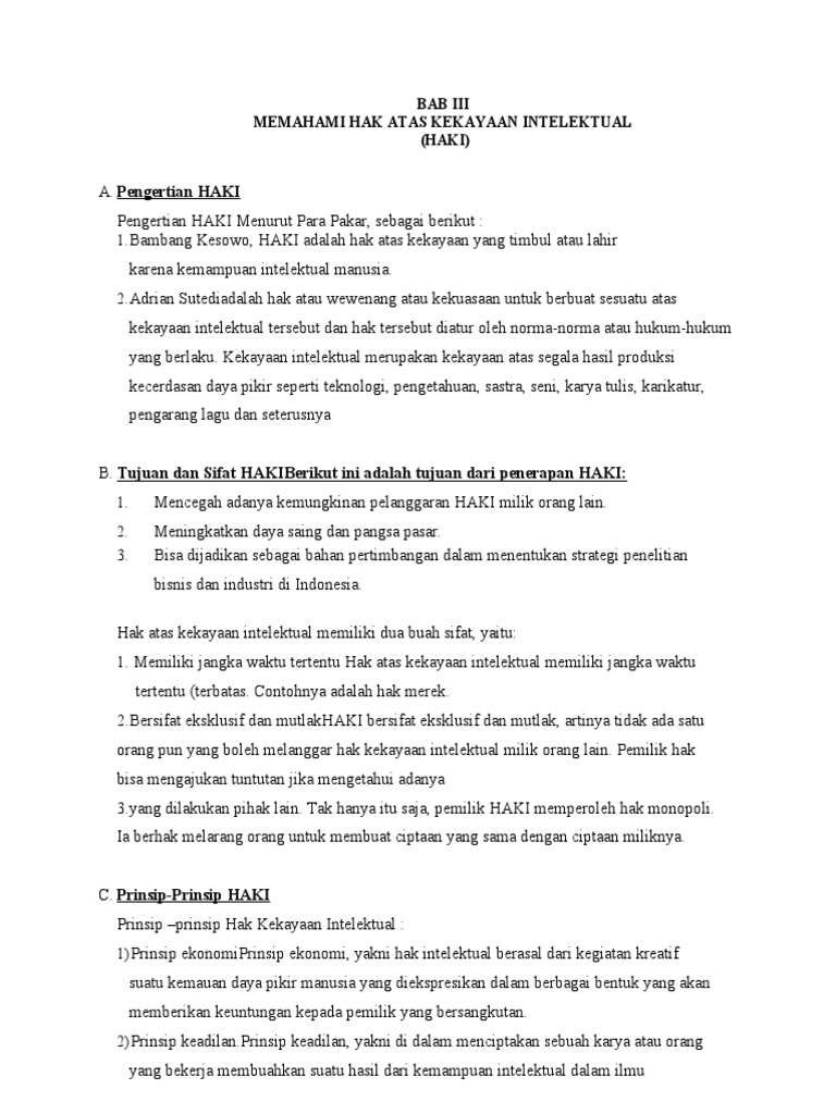 Panduan Lengkap HAKI dan Klasifikasinya | PDF