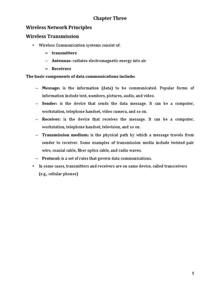 Chapter Three Wireless Network Principles Pdf Modulation Radio