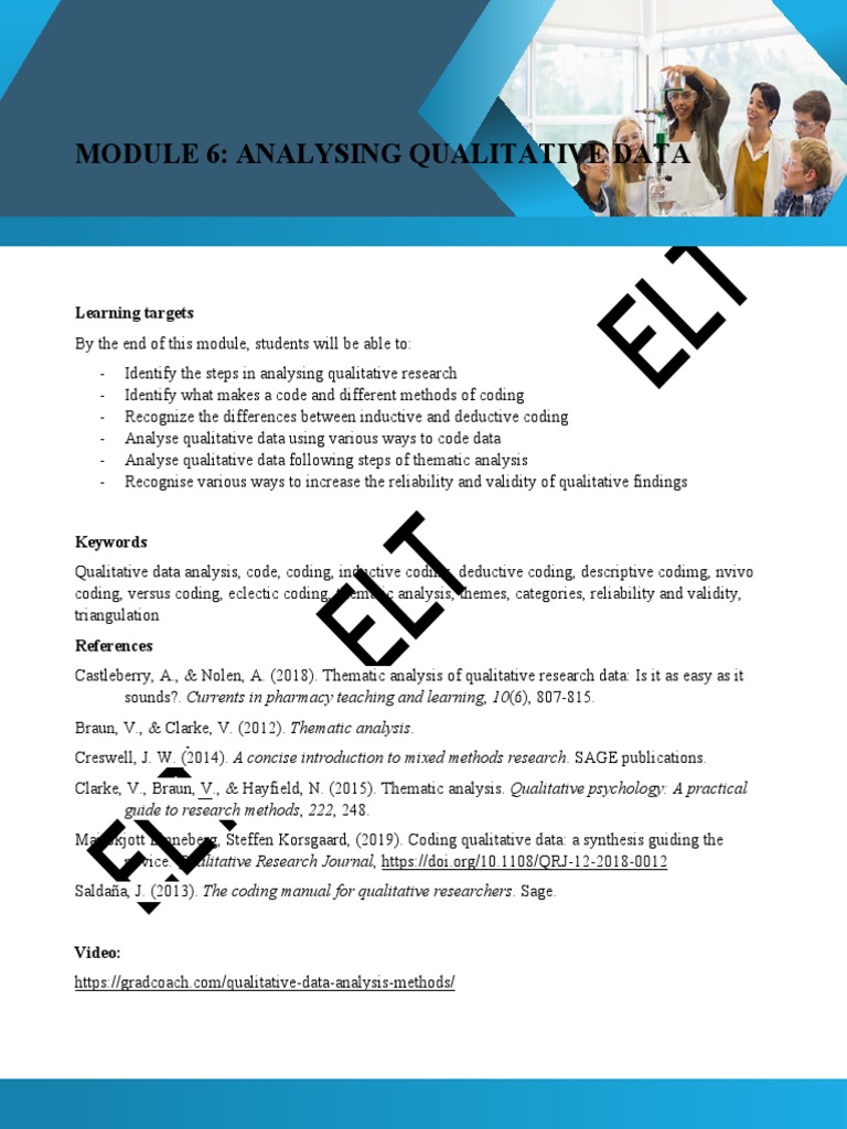 Module 6 - Analysing Qualitative Data | PDF | Qualitative Research | Analysis