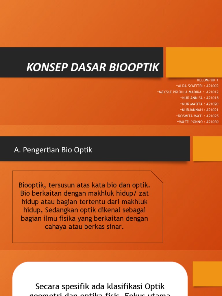 Konsep Dasar Biooptik. KLMPK 2 | PDF