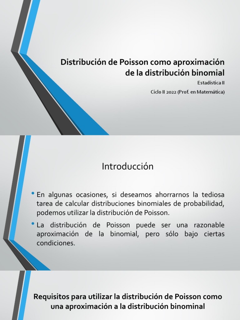 Poisson como Aproximación Binomial | PDF | Probabilidad | Distribución ...