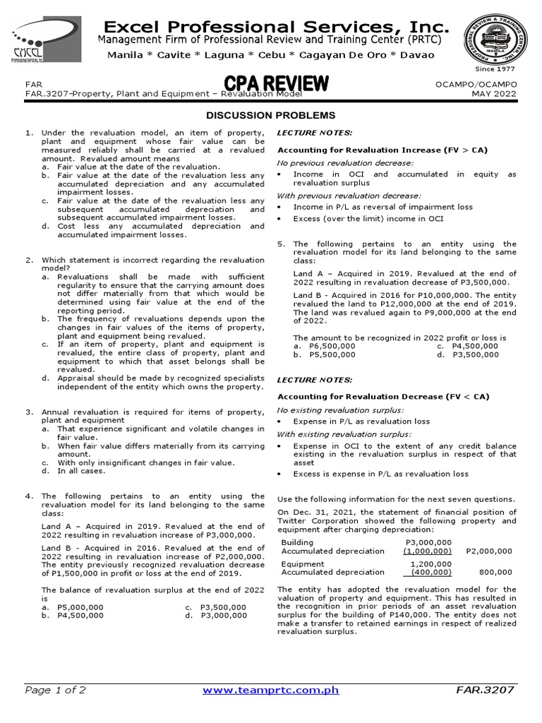 FAR.3207 PPE-Revaluation | PDF | Fair Value | Depreciation