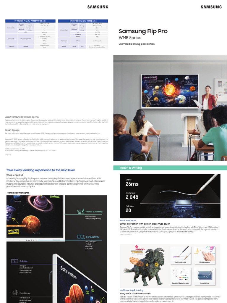 Samsung Flip Pro Brochure WEB | PDF | Samsung Electronics | Computer ...