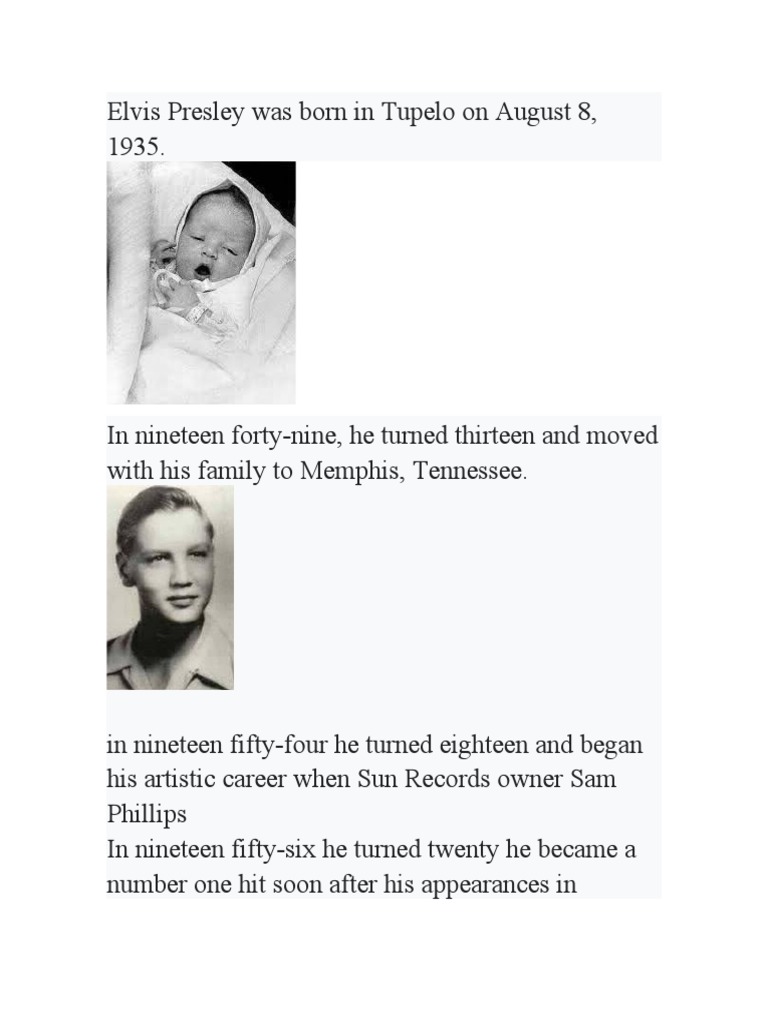 Timeline of Elvis Prensly | PDF | Art | History