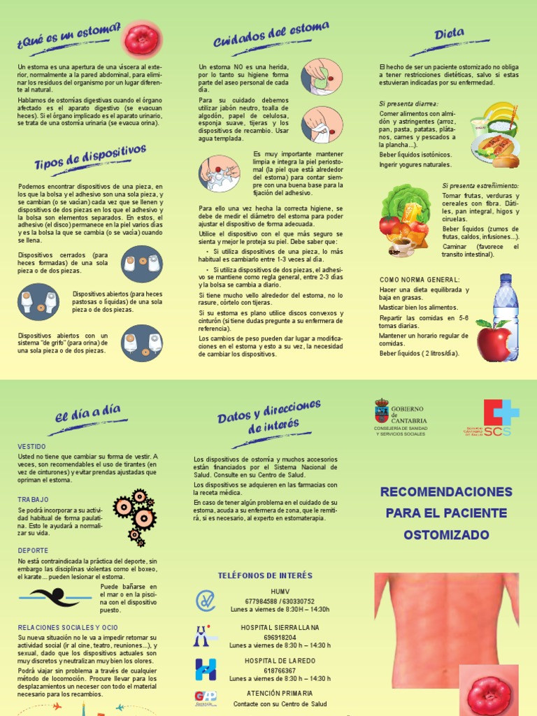 Triptico Paciente Ostomatizado | PDF | Heces | Comida y bebida