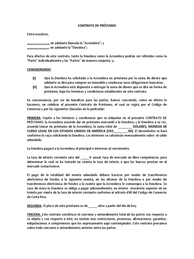 Cto Préstamo Simple No Bancario | PDF | Crédito | Finanzas y dinero