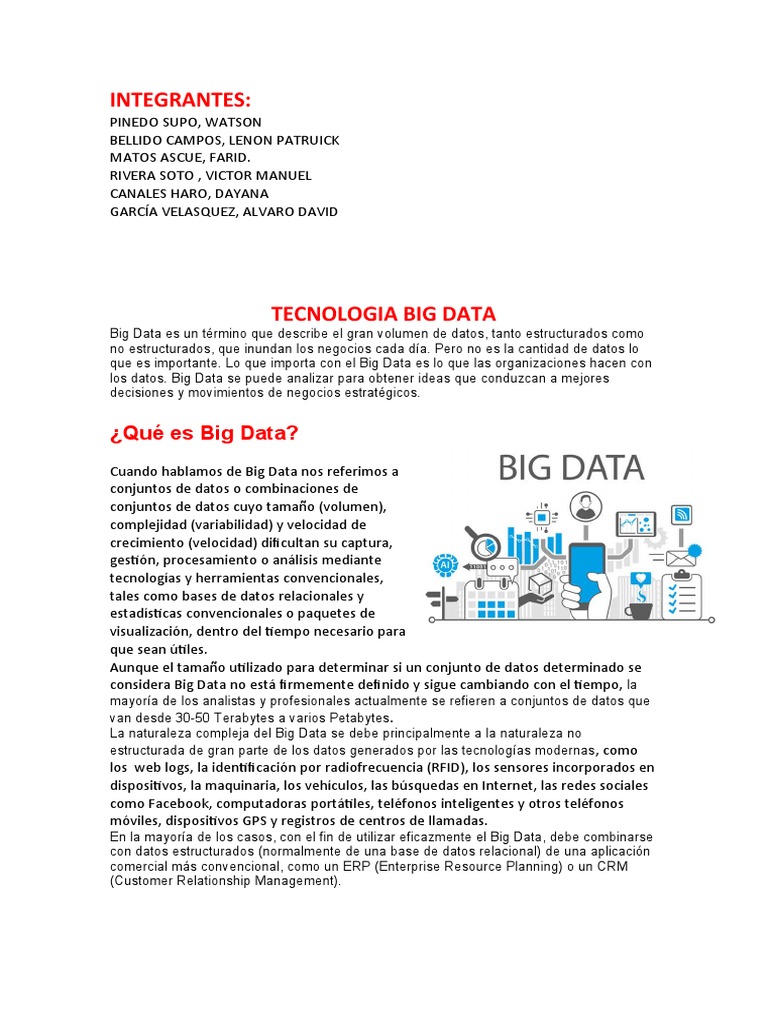 ¿Qué es Big Data y sus características? | PDF | Big Data | Comercio ...